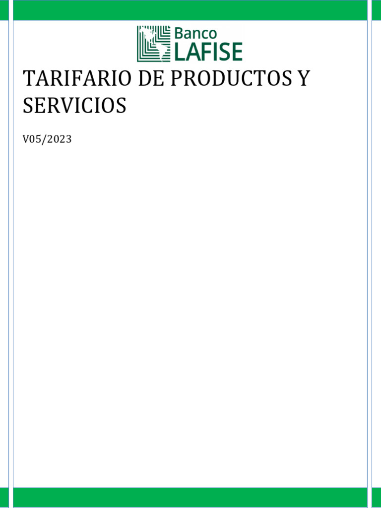 Tarifario de Productos y Servicios 06 2023 | PDF