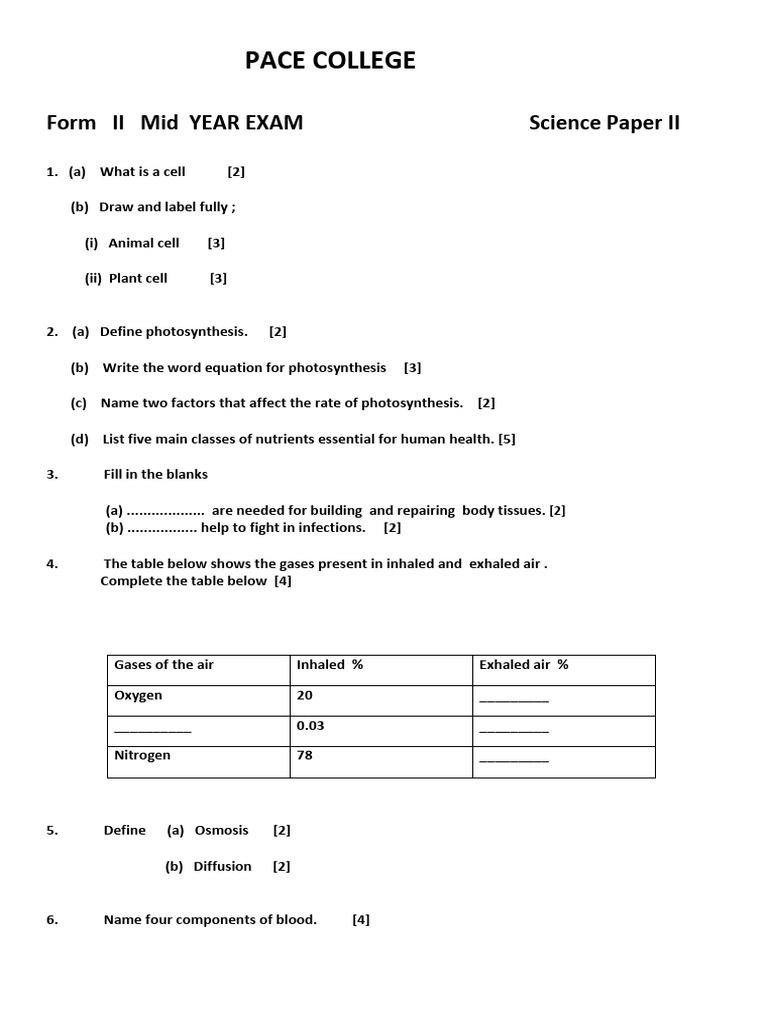 Form 1 Exam | PDF