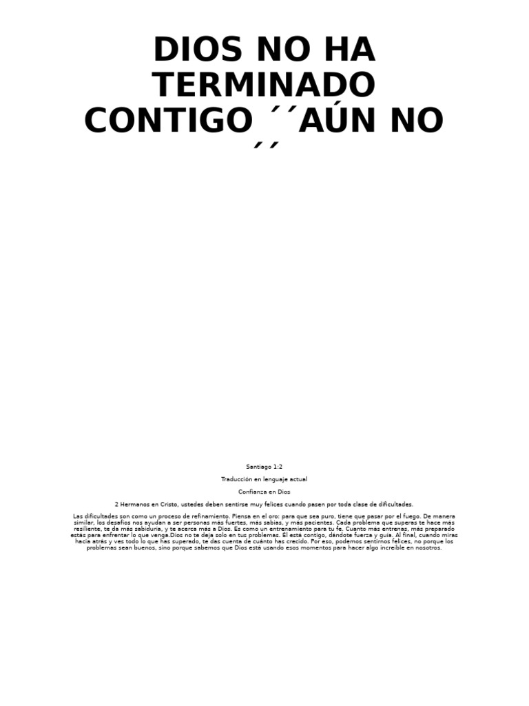 Predica - Dios No Ha Terminado Contigo Aún No | PDF