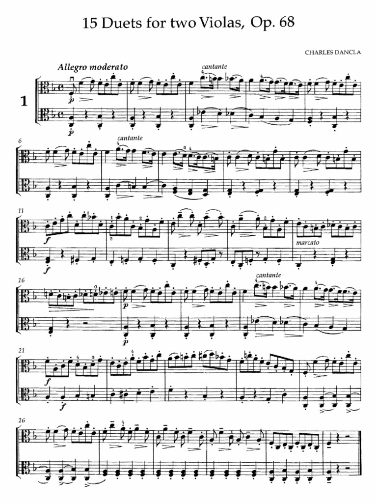 DANCLA 15 Duets 2 Violas, Opus 68 | PDF