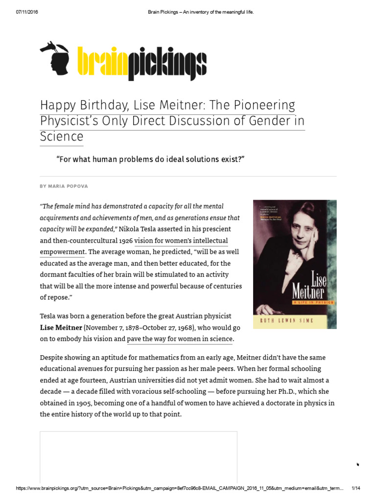 Brain Pickings - An Inventory of The Meaningful Life | PDF