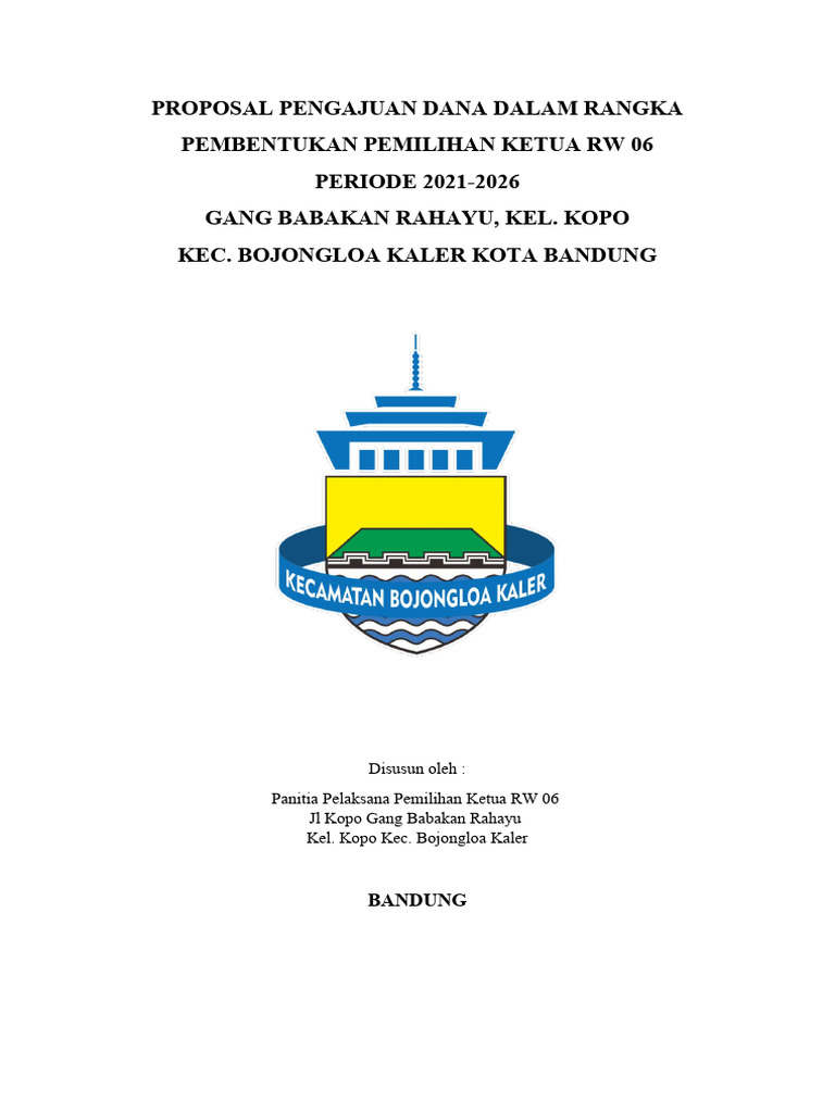 Proposal Pemilihan RW 06 | PDF