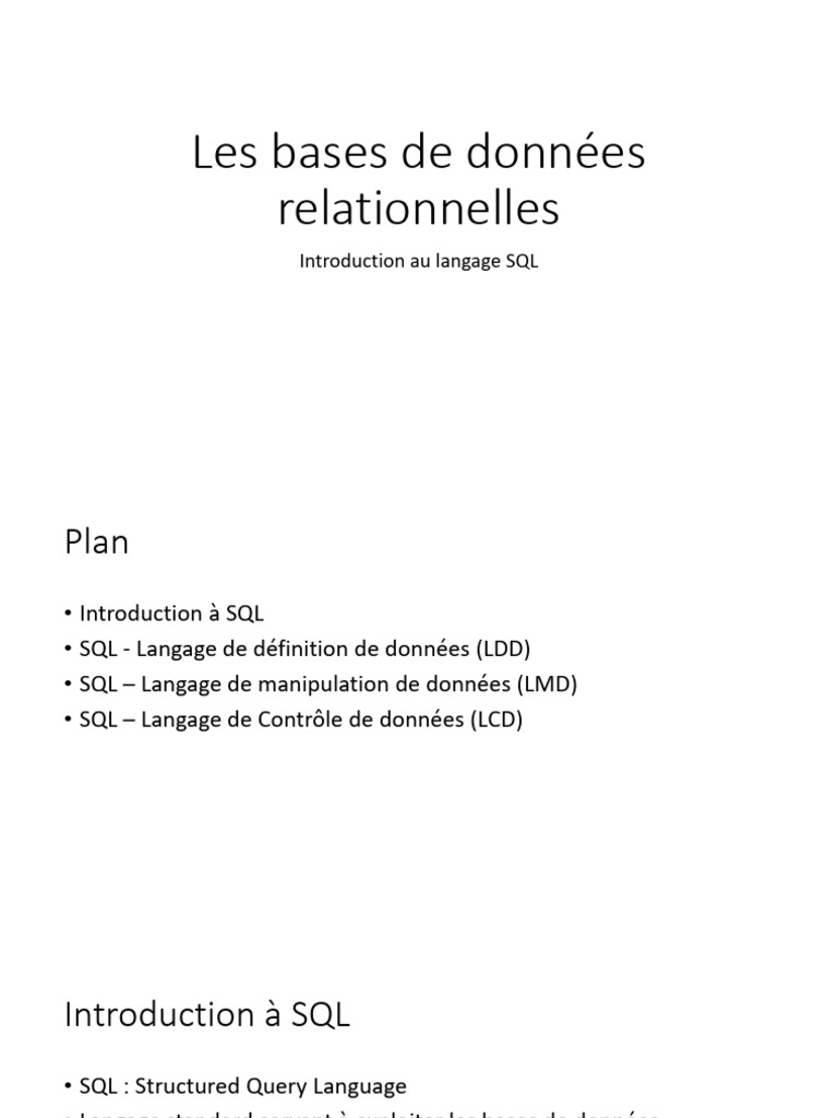 A2024-420-ZH5 - Introduction - Au - Langage - SQL | PDF