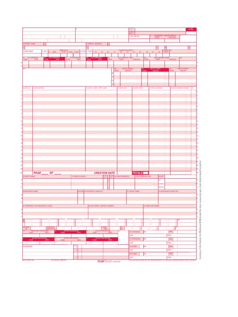 Jenna Starnes UB-04 Form | PDF