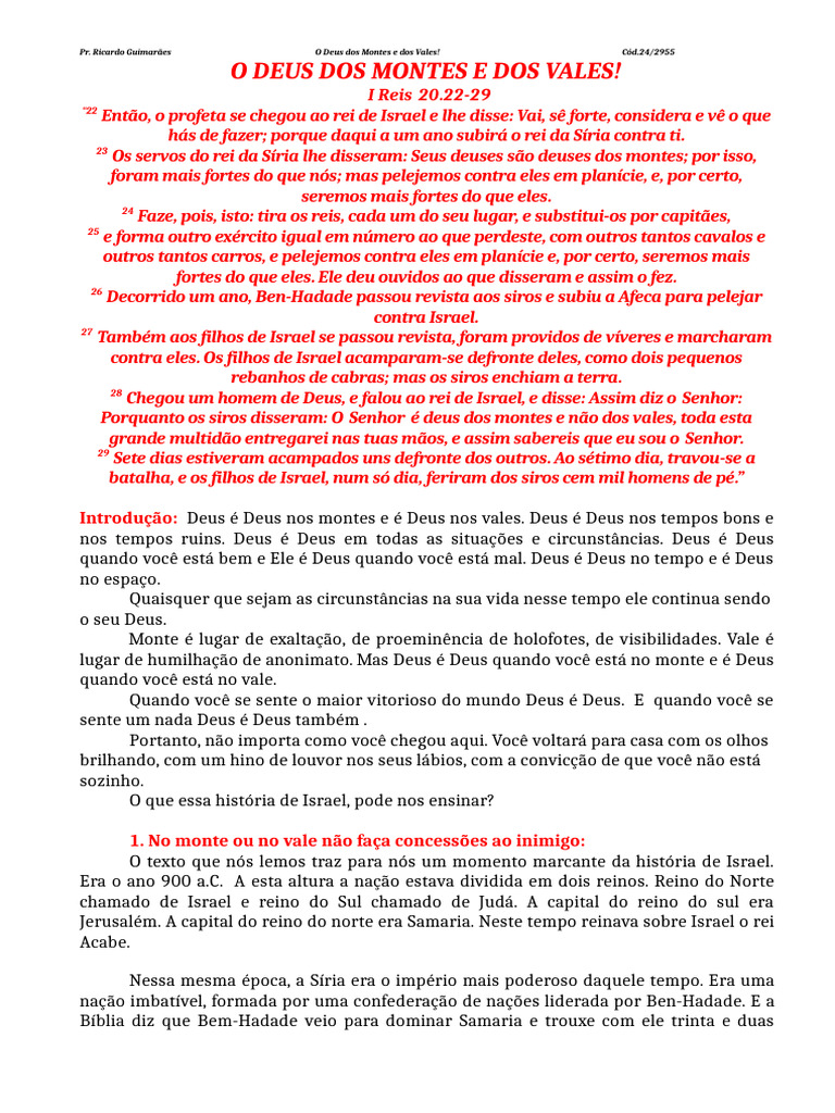 2955 O Deus Dos Montes e Dos Vales | PDF