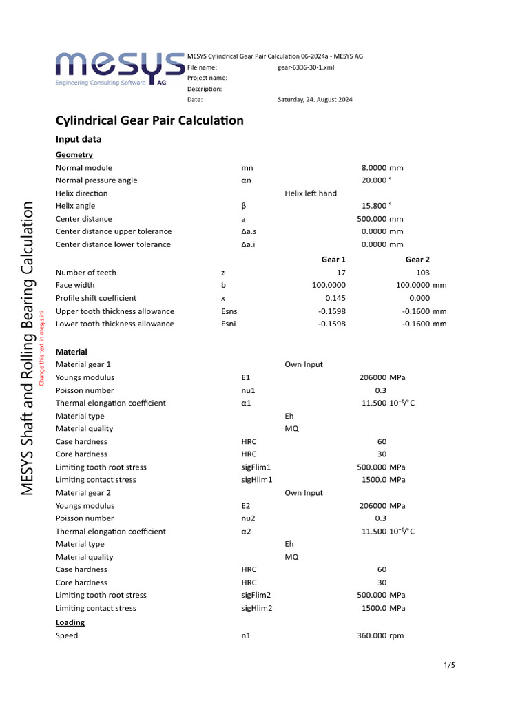 ISO 6336 30 Example1 En | PDF
