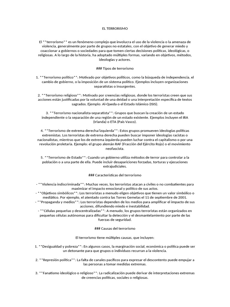 El Terrorismo | PDF