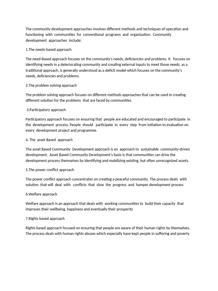 Community Development Approaches | PDF