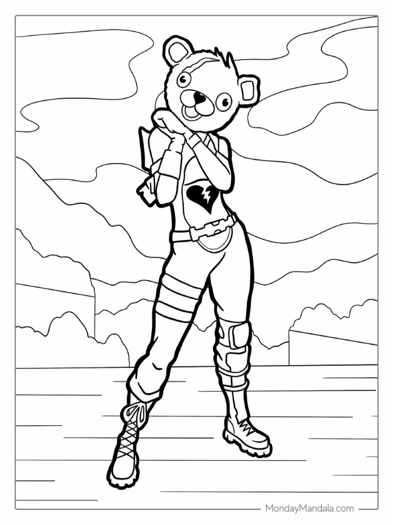 Coloring Page of Fortnite Cuddle Team Leader | PDF