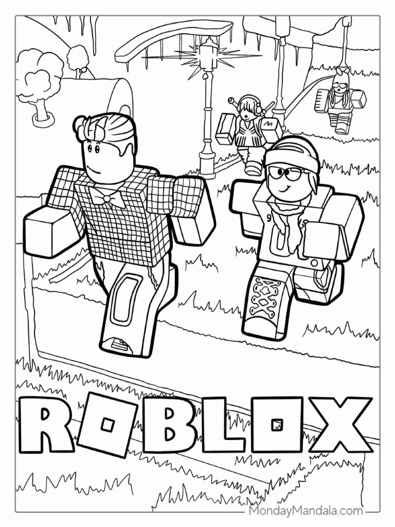 Running Characters With Roblox Logo | PDF