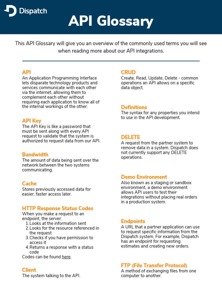 API Glossary | PDF