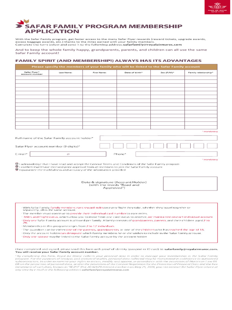 Safar Family Program Application Form | PDF