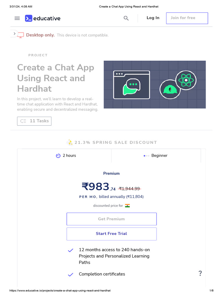 Create A Chat App Using React and Hardhat Project Ideas | PDF