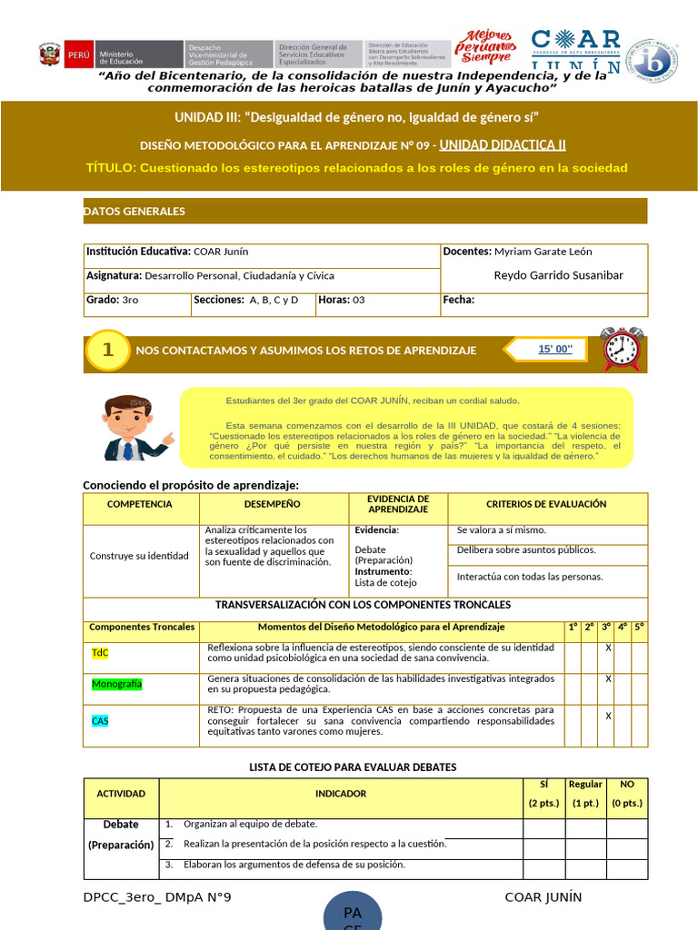 Dmpa 09 3ro DPCC Unidad II 2024 456 | PDF