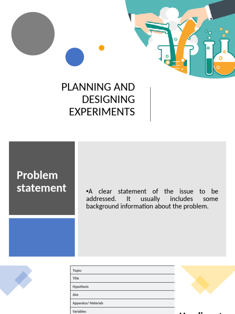 Planning and Designing Experiments Presentation | PDF