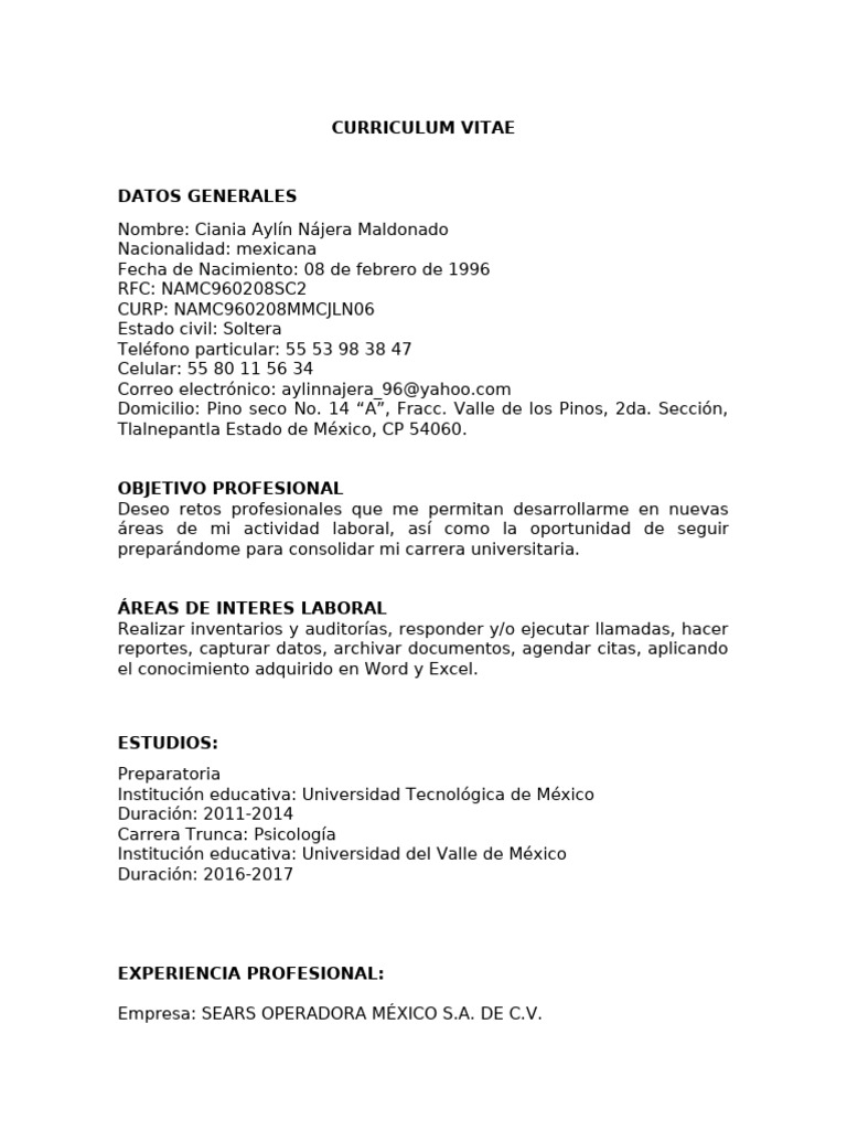 CV Ciania Aylin | PDF