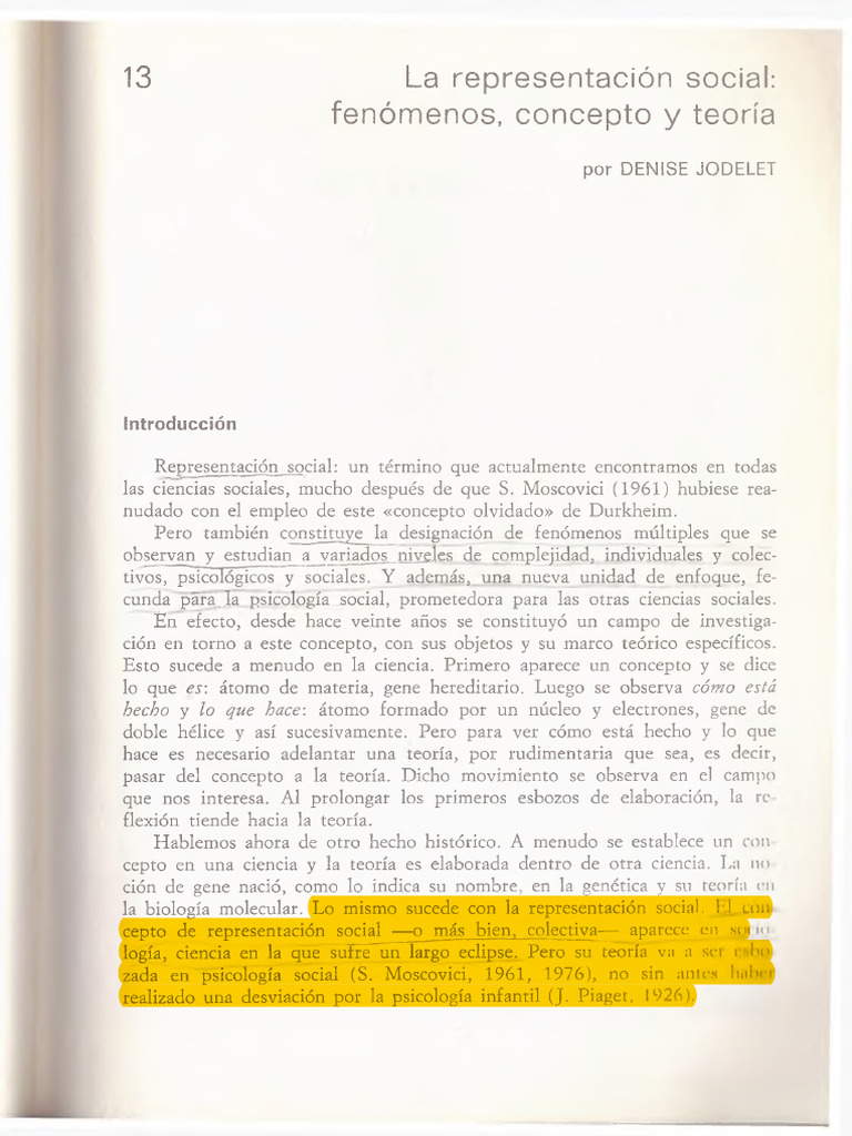 Jodelet, D. (1986) - La Representación Social - Fenómenos, Concepto y ...