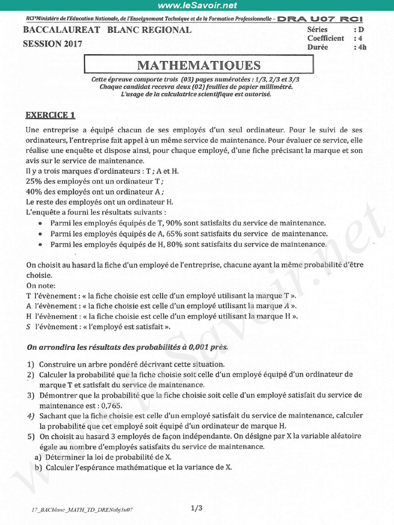 Bac Blanc D 2017 Binger | PDF