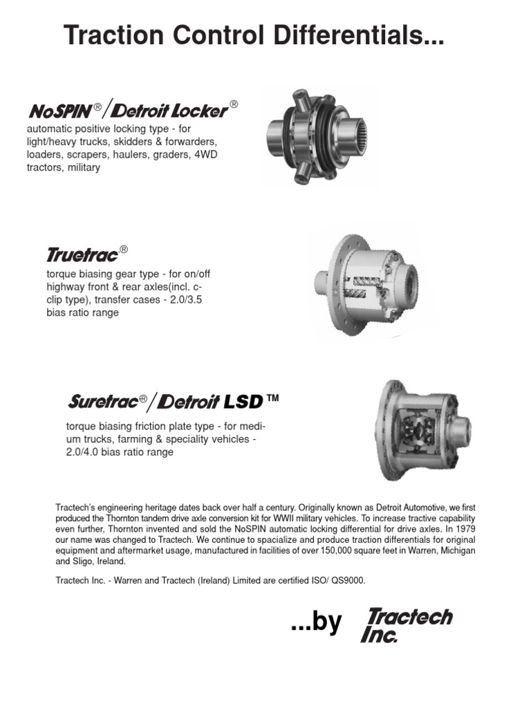 Detroit Locker Applications Heavy Models (Eaton, Rockwell, Etc.) DIF ...