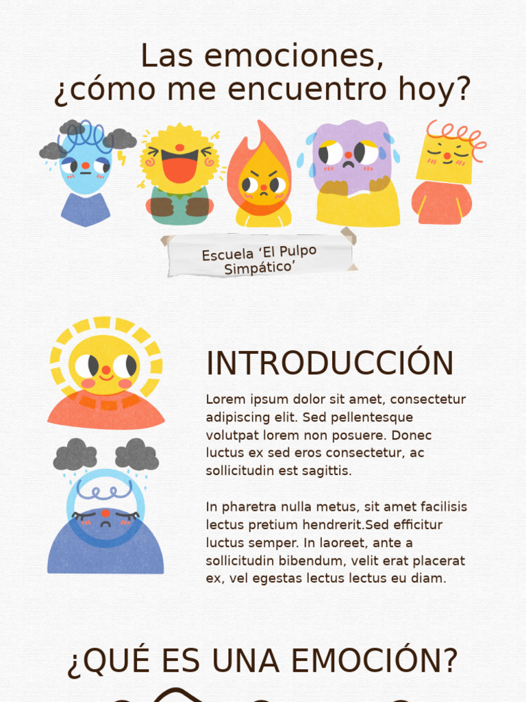 Presentación Emociones Sentimientos Colegio Escuela Textura Ilustrado ...