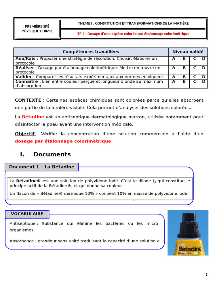 TP 2 Dosage Colorimétrique | PDF