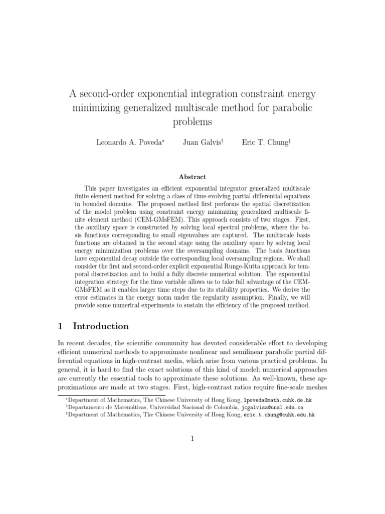 A Second-Order Exponential Integration Constraint Energy Minimizing Generalized Multiscale ...
