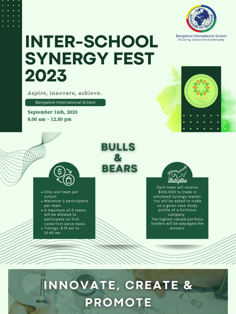 BIS Synergy Inter-school fest 2023 Invite | PDF