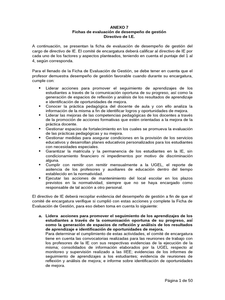 ANEXO 7 - FICHAS DE EVALUACION DE ENCARGATURA - Fichas de Evaluación de Desempeño de Gestión ...