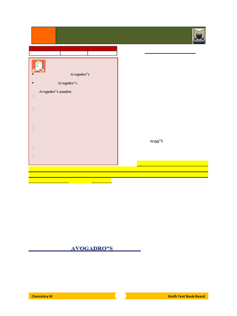 Highlighted Xi Chemistry Text Book Complete Pdf Mole Unit
