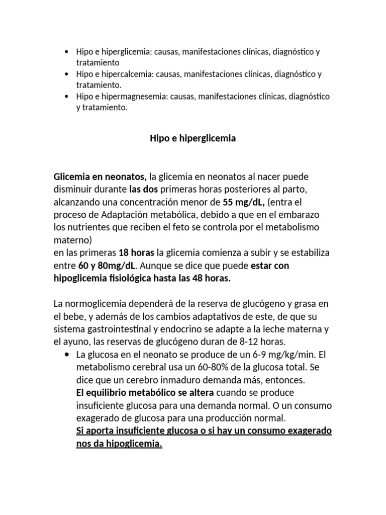 Hipo e Hiperglicemia | PDF