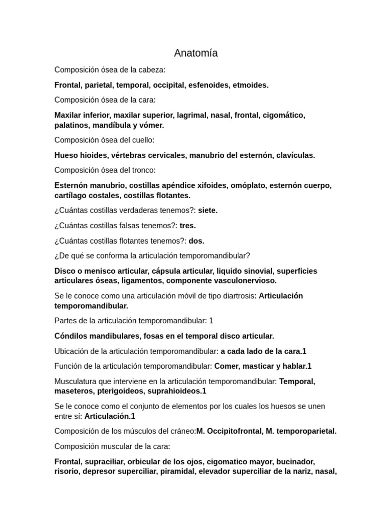 Final de Anatomia | PDF