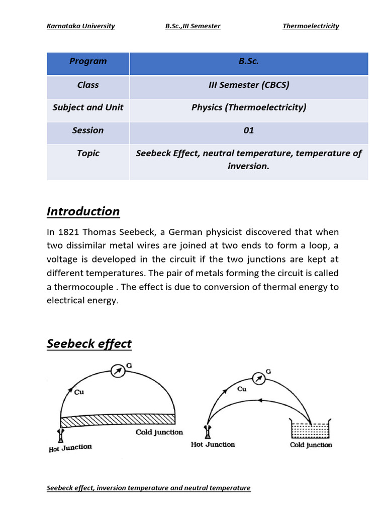 Thermoelectricity | PDF