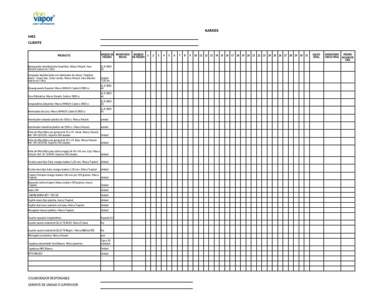 Formato KARDEX | PDF