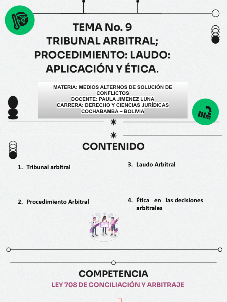 Tema 9. Tribunal Arbitral Procedimiento - Laudo, Aplicación y Ética | PDF | Arbitraje ...