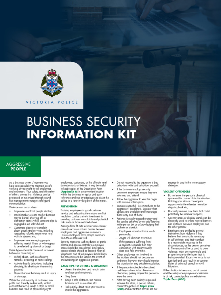 Victoria Police Business Security Info EKit | PDF