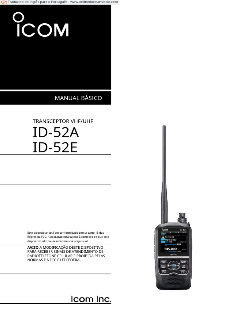 Icom - iD52A (Português) | PDF