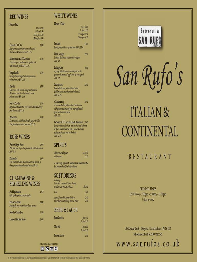 San Rufus Menu 2024 | PDF