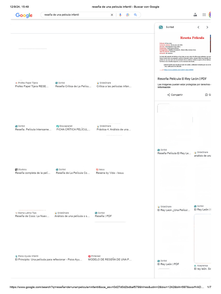 Reseña de Una Pelicula Infantil - Buscar Con Google | PDF