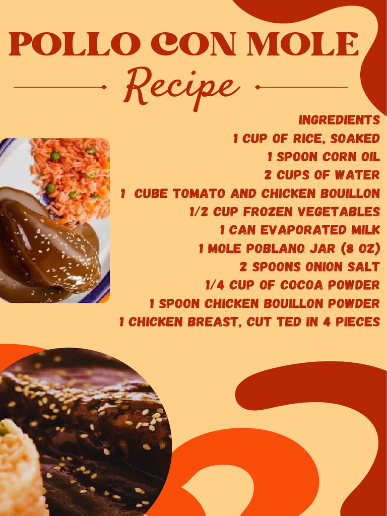 Pollo con Mole Recipe Guide | PDF