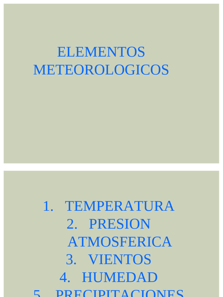 Presentacion Elementos Meteorologicos | PDF | Precipitación | Ciencia y matemáticas