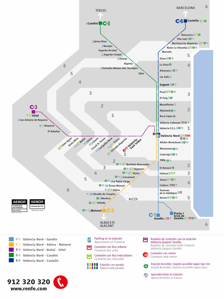 Mapa Cercanias Valencia 2024 | PDF