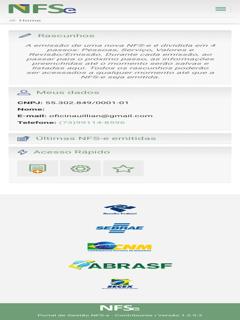NFS-e Portal Contribuinte | PDF