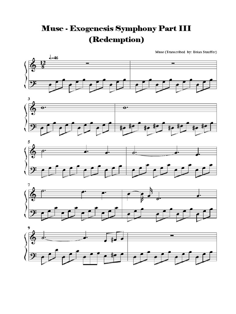 Muse - Exogenesis Part III Redemption) | PDF