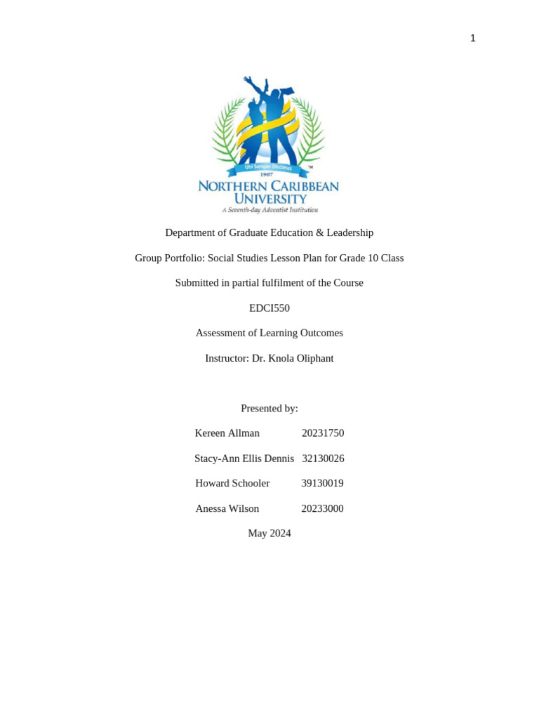 Social Studies Lesson Plan | PDF