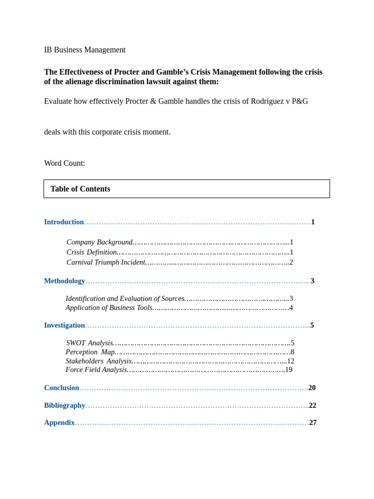 The Effectiveness of Procter and Gamble's Crisis Management Following ...