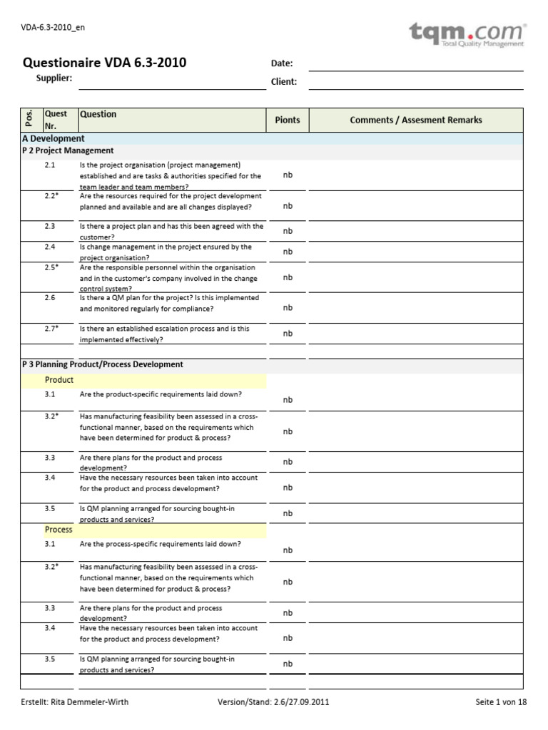 VDA 6.3 2010 - en | PDF