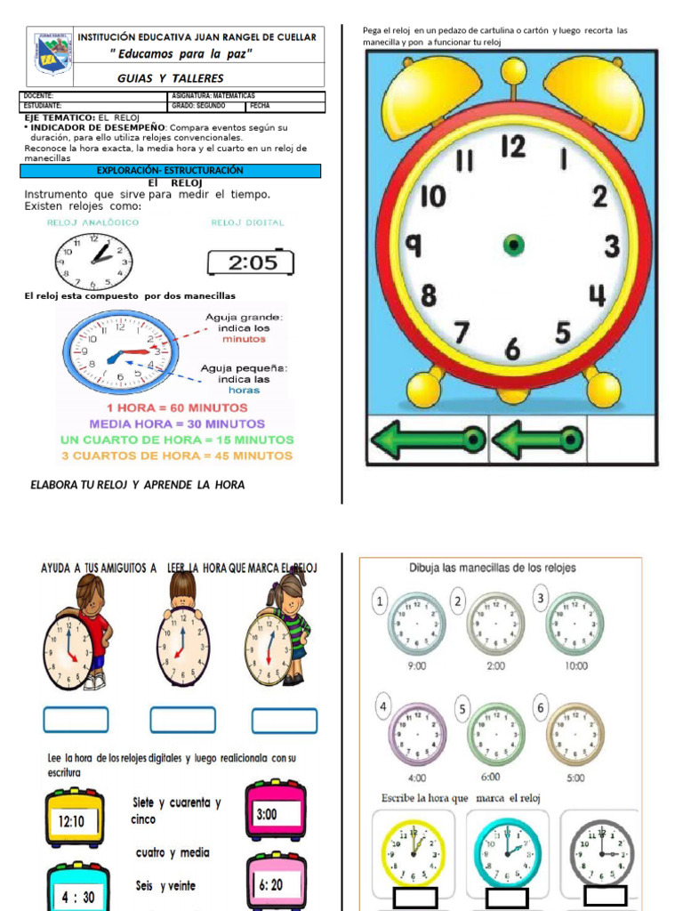 Fichas Del Metro y Reloj | PDF
