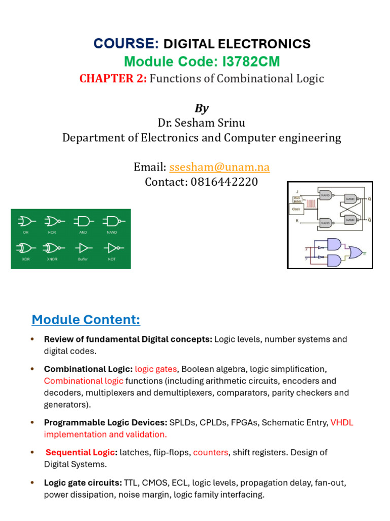 PPT6 - Functions of Combinational Logic | PDF