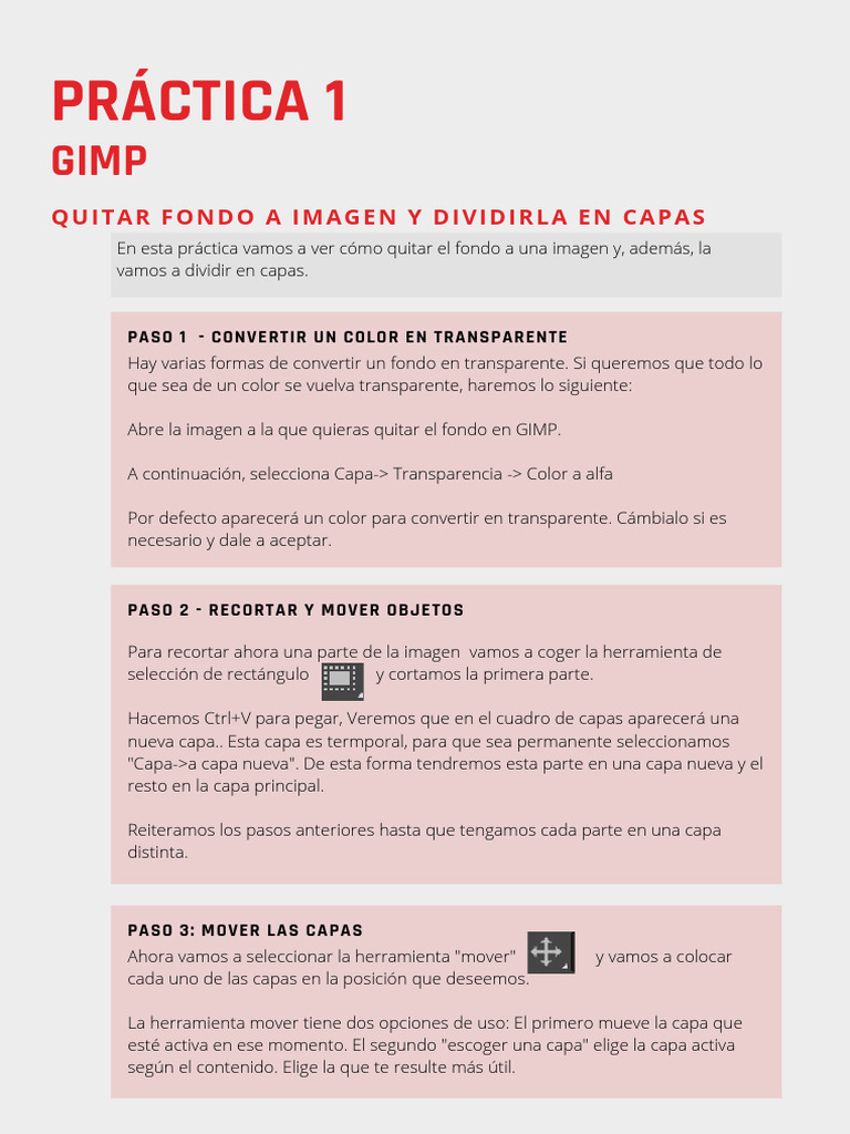 Práctica 1 - GIMP | PDF
