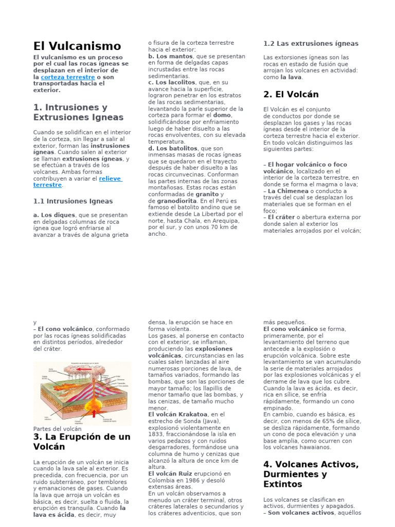 Proceso y Tipos de Vulcanismo | PDF | Volcán | Roca ígnea